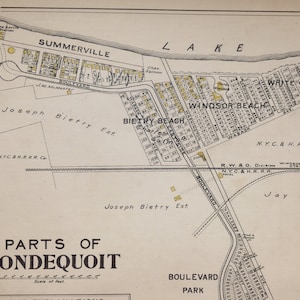 Irondequoit NY Large Antique Map 1902 Plat Map Rochester New | Etsy