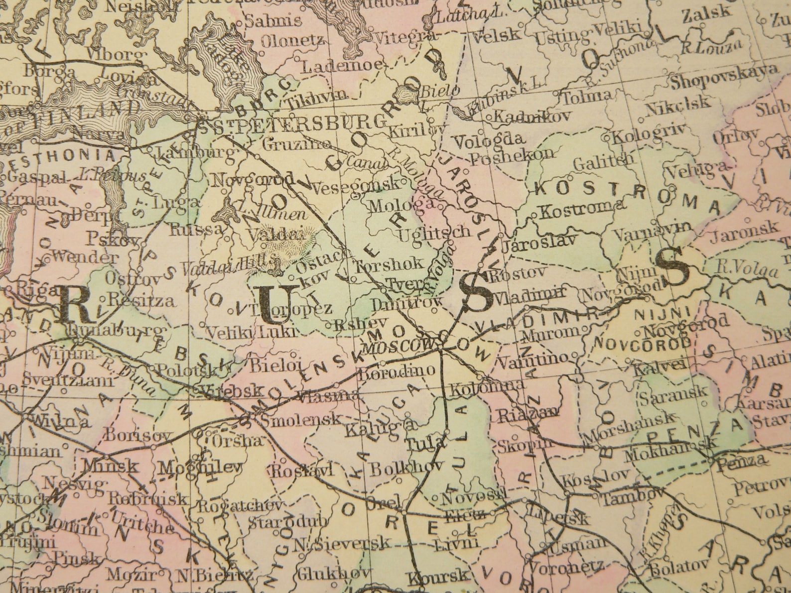 Antique Russia Map with Poland Ukraine 1886 Bradley Map of | Etsy