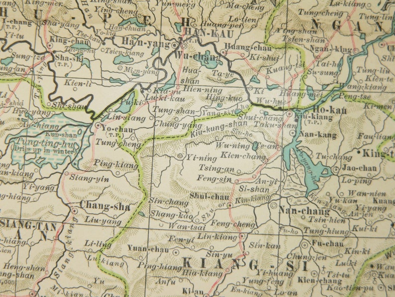 1899 Vintage Map of China Eastern China Century Map | Etsy