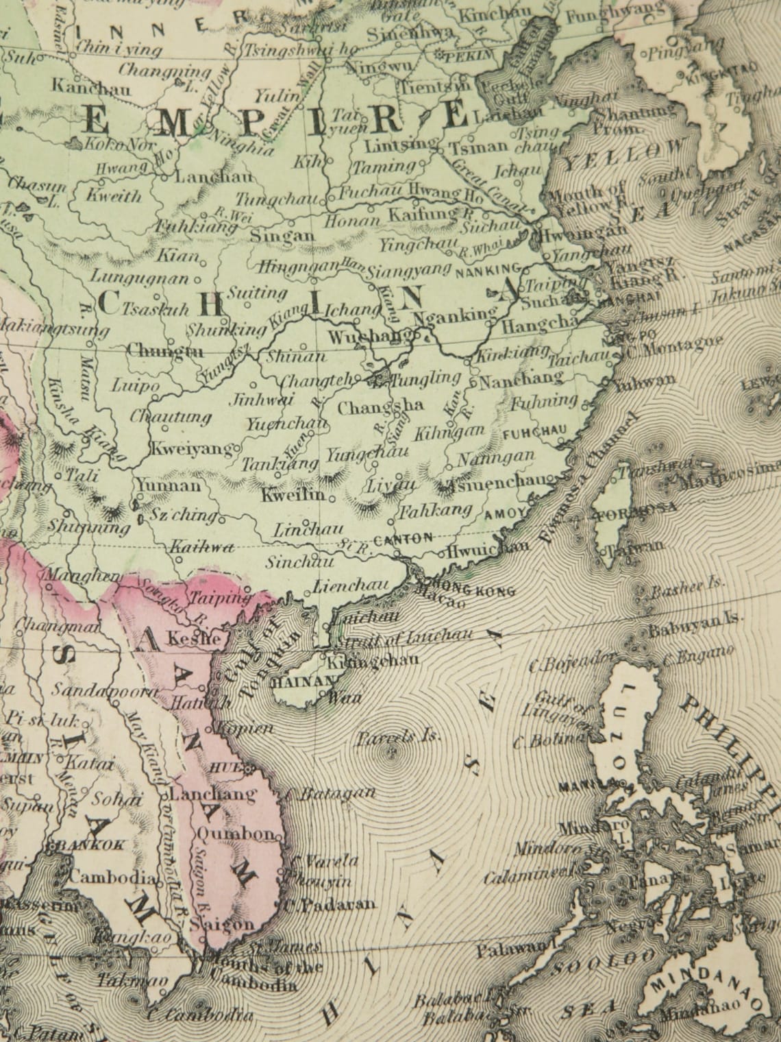 Original Antique Asia Map 1867 Johnson Map Middle East Map | Etsy