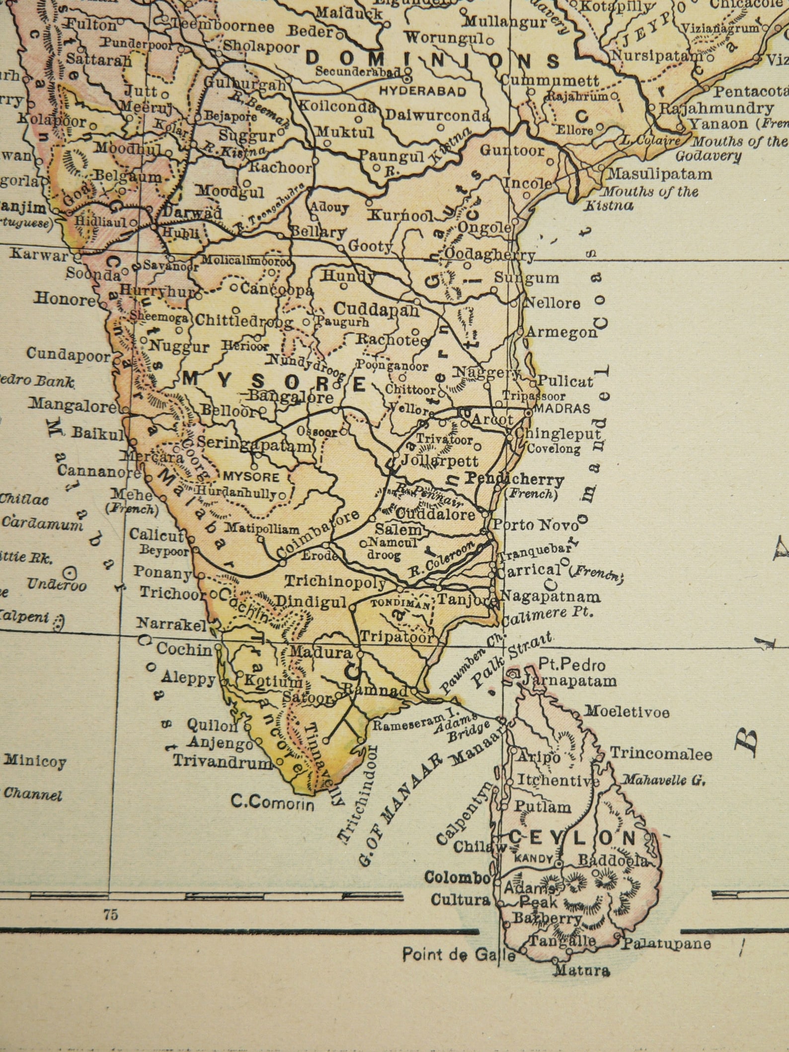 Mapa antiguo de la India 1896 Mapa vintage de la India Sri - Etsy México