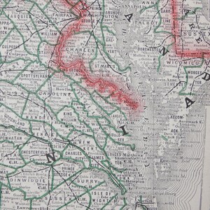 Antique 1884 Map of Tennessee and Kentucky, Virginia and West Virginia ...