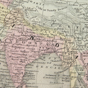 Asia Map China India Map Persian Gulf Malaysia Map 1858 Mitchell Map ...