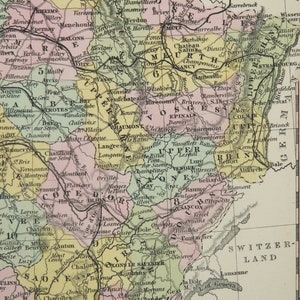 1854 Mitchell Map of France, Original Antique Map, Vintage French Decor ...