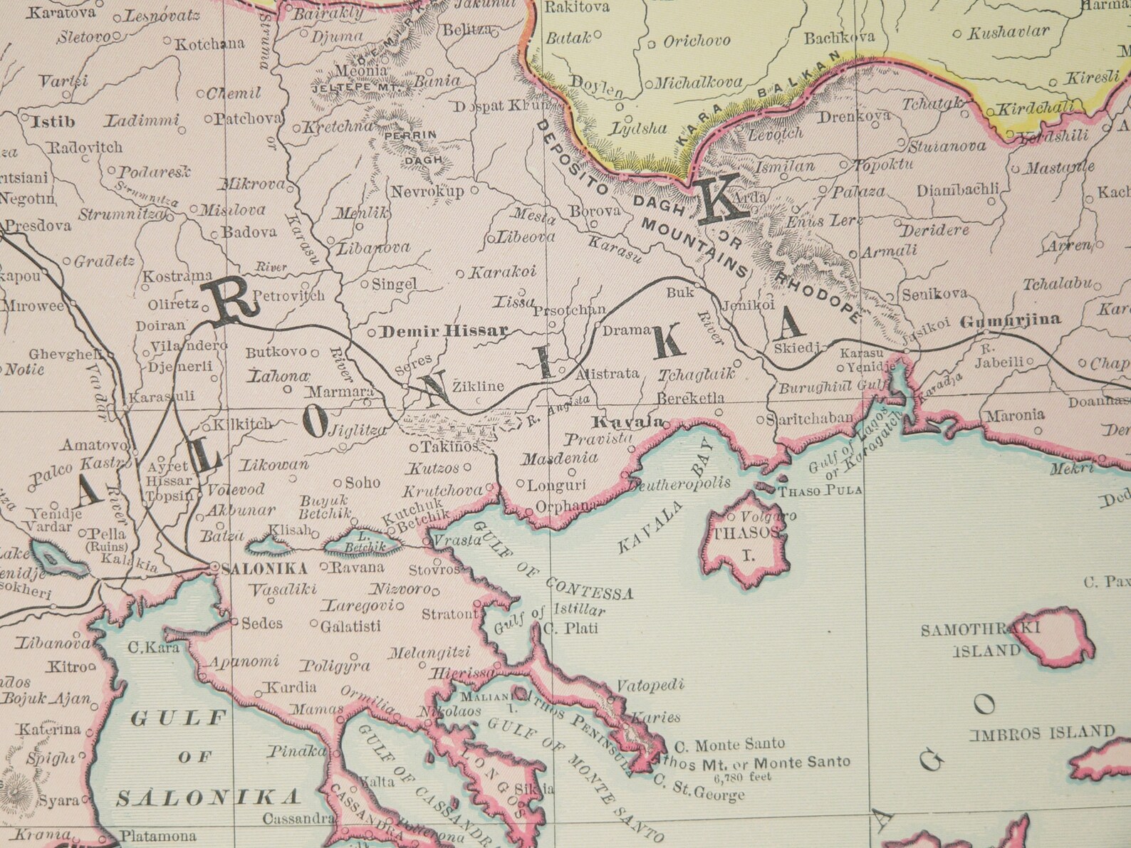 Old Turkey Map 1912 Large Map of Balkan Peninsula Romania | Etsy