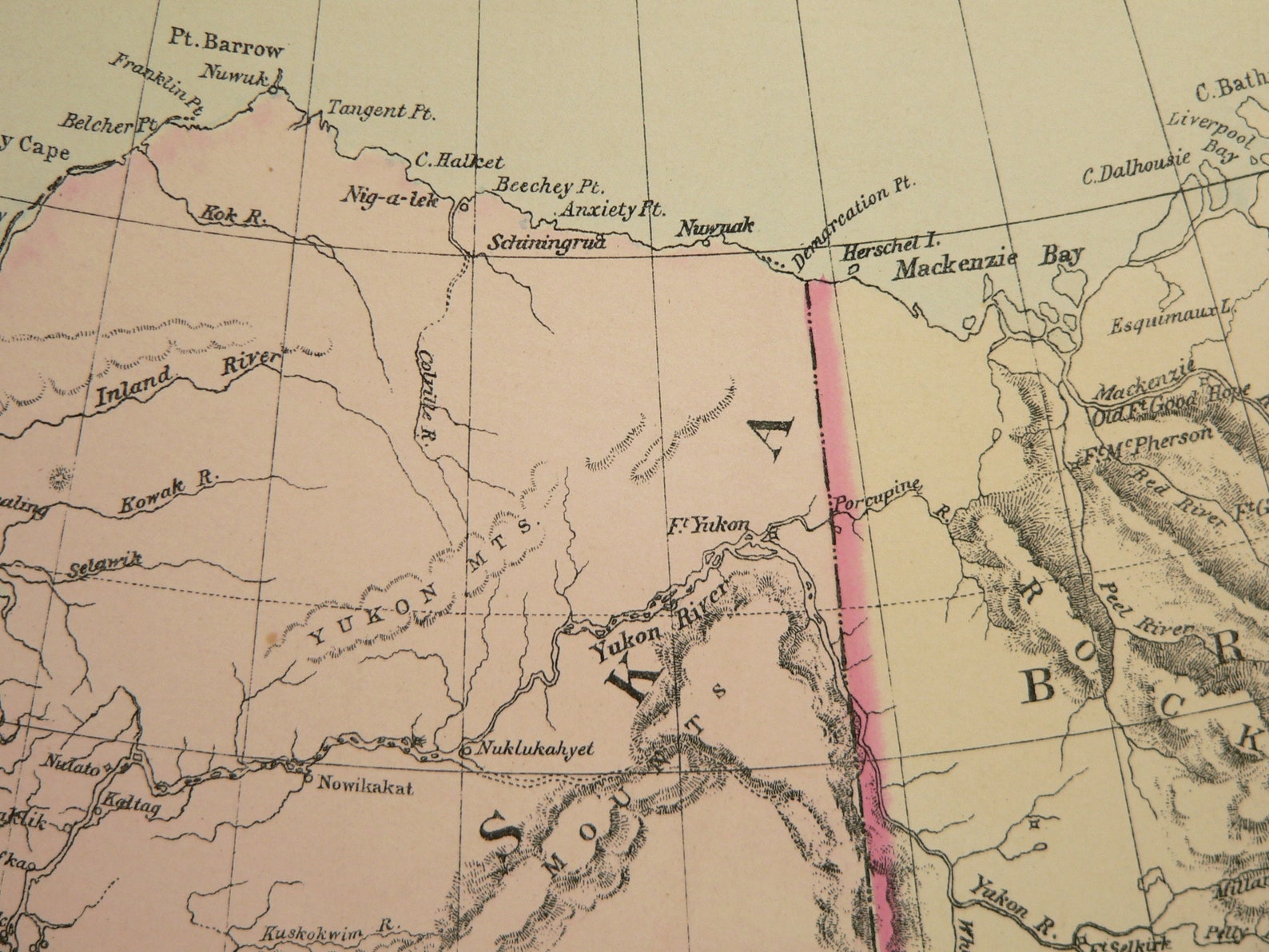 Antique Alaska Map, Indian Territory Map 1889 Bradley Map US Territory ...