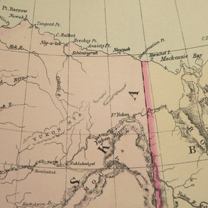 Antique Alaska Map, Indian Territory Map 1889 Bradley Map US Territory ...
