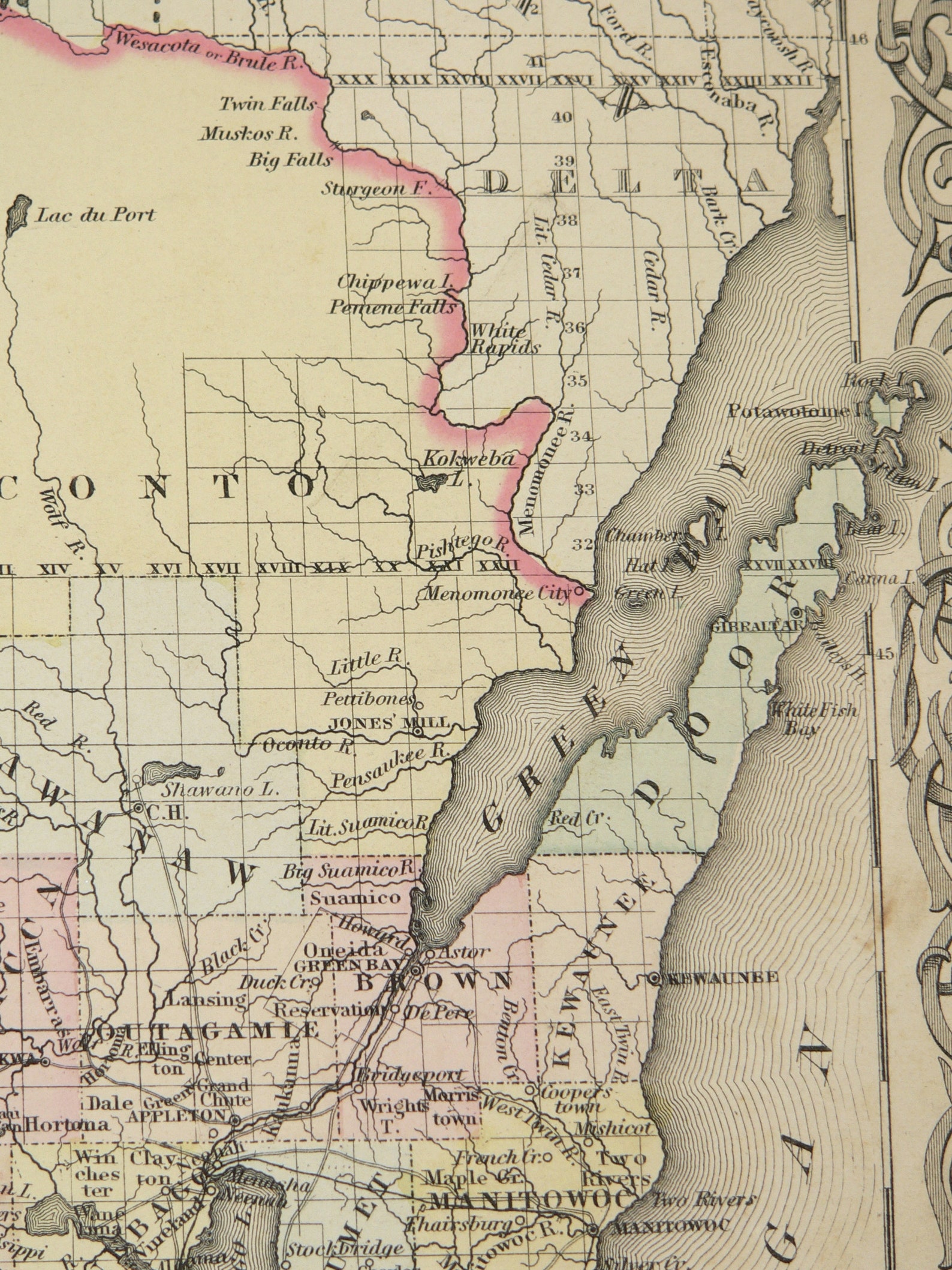 Antique Wisconsin Map Original 1856 Colton Map Wisconsin | Etsy
