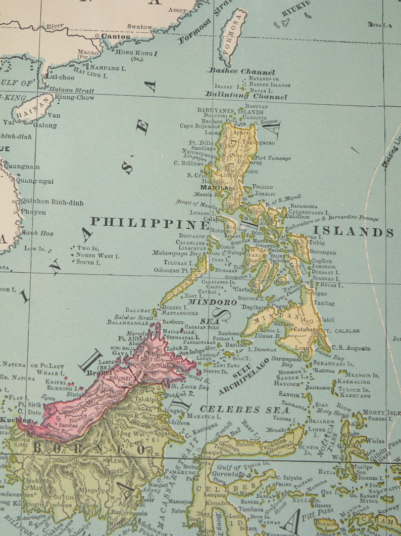Large Polynesia Map Pacific Ocean Islands Map 1908 Vintage - Etsy