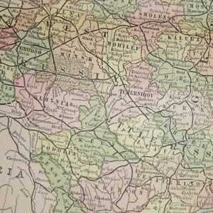 1897 Map of Russia, Turkey in Europe, Original Vintage Map, Norway and ...