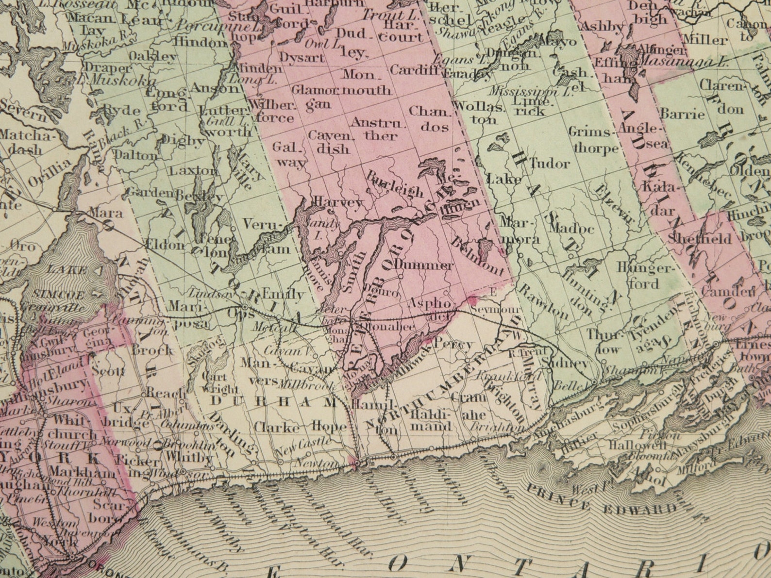 1862 Johnson Map of Ontario and Quebec Canada Original - Etsy