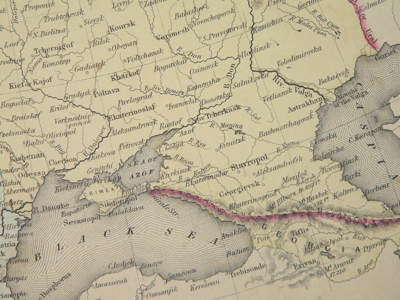 1856 Colton Europe Map Real Antique Map of Europe - Etsy UK