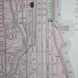 Original Vintage Map of Chicago and Illinois Map 1899 Rand Mcnally ...