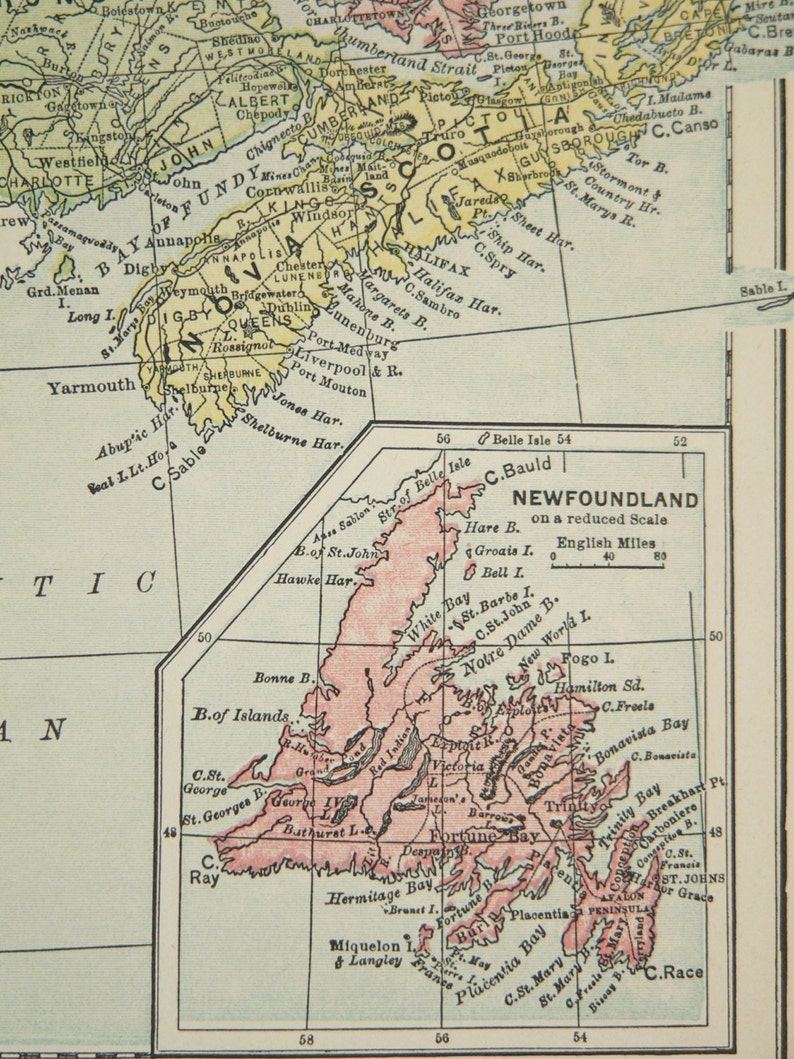 Ontario Canada Map Quebec Canada Map 1896 Antique Map | Etsy