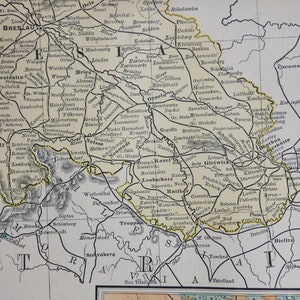 1892 Large Eastern Germany Map, Original Vintage Map of Germany ...
