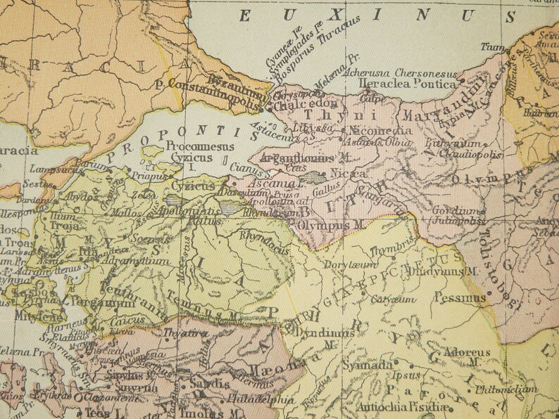 Asia Minor Map Turkey in Asia Map 1894 Vintage Map Cyprus - Etsy