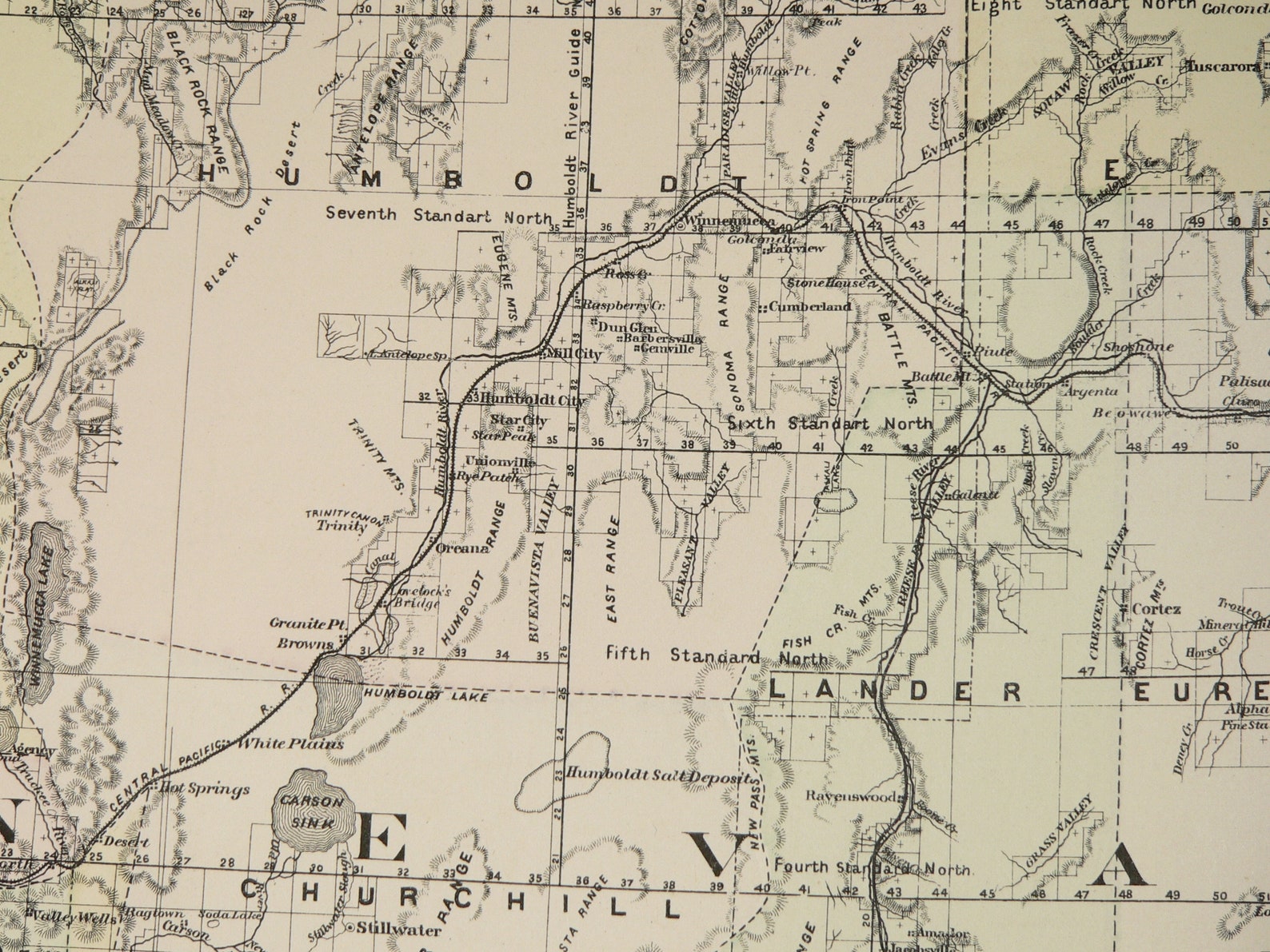 Large Antique Map Utah Nevada Map 1889 Bradley Map - Etsy
