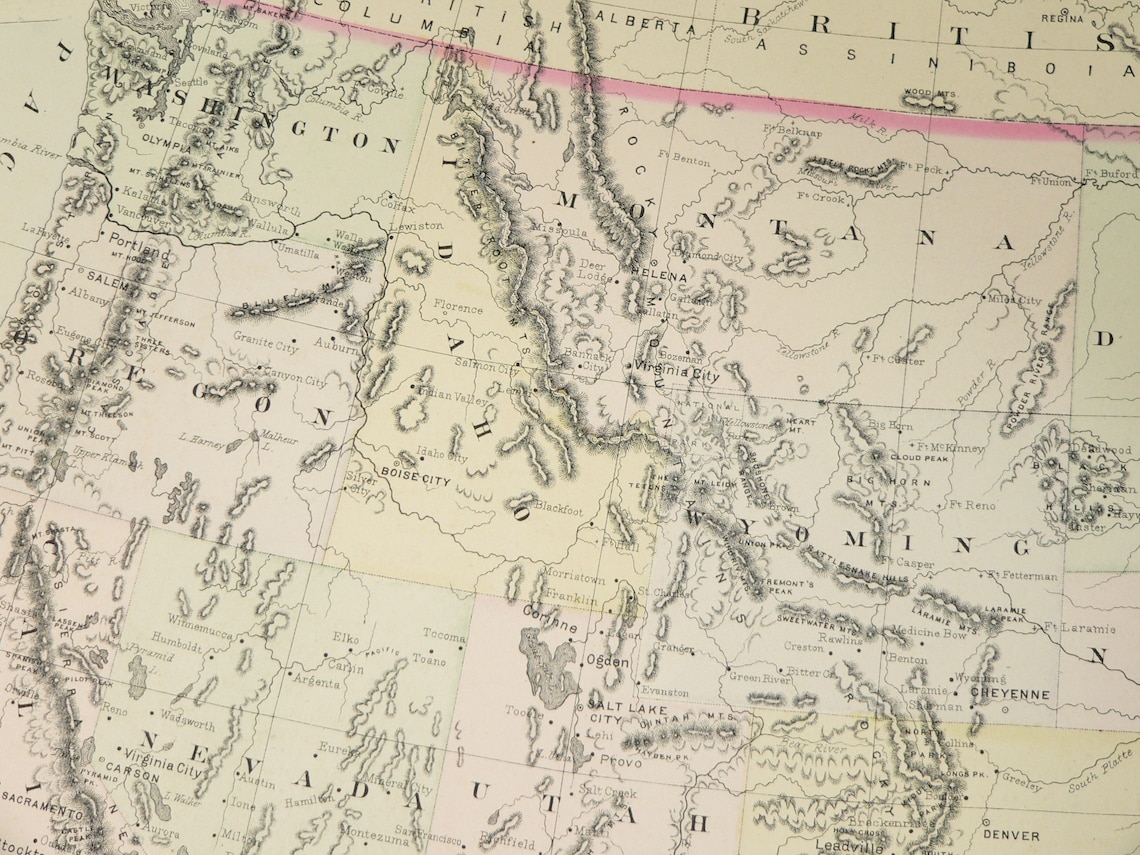 1889 United States Map Bradley Map of United States Large - Etsy