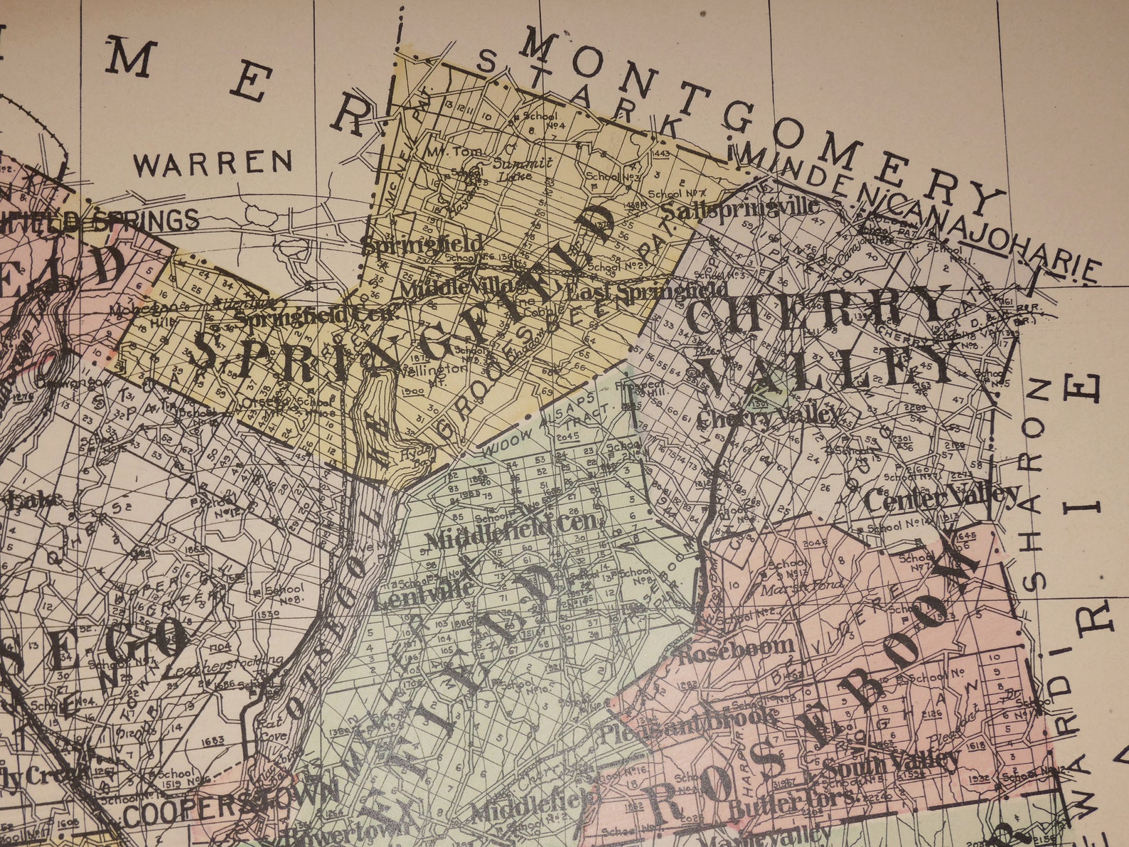 1912 Large Otsego County NY Map New York County Map - Etsy