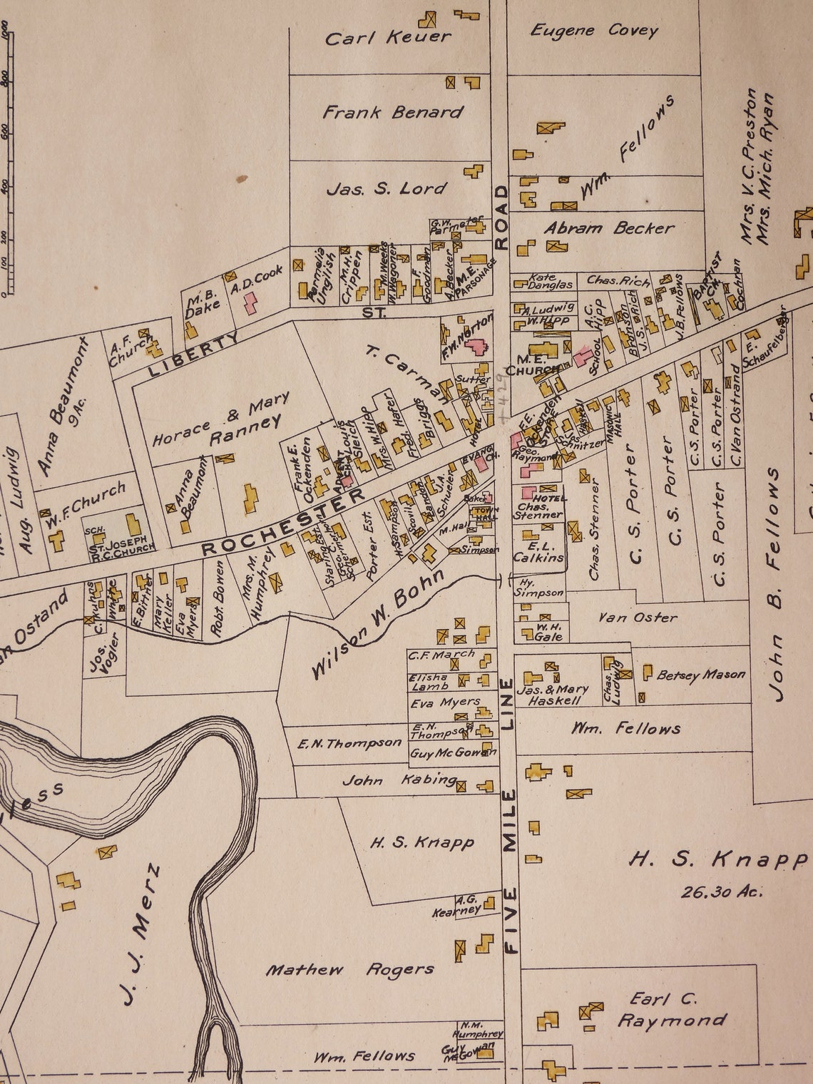 Large Antique 1902 Map of Pittsford Perinton and Penfield New - Etsy