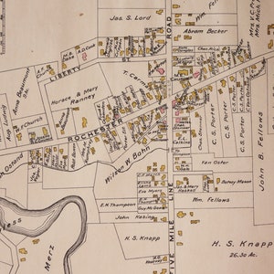 Large Antique 1902 Map of Pittsford, Perinton and Penfield New York ...