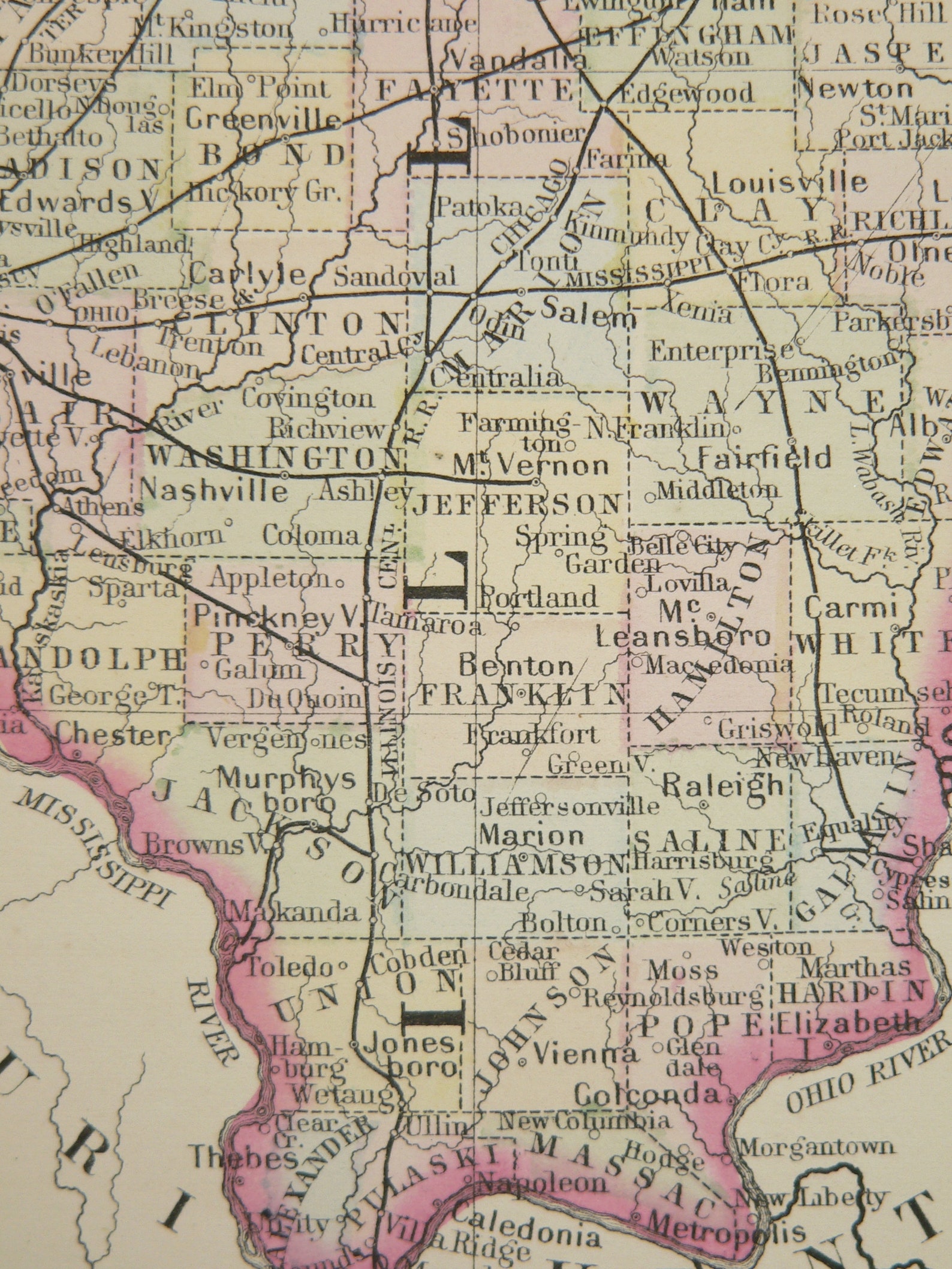1872 Mitchell Illinois Map, IL Map, Antique Map of Illinois State ...
