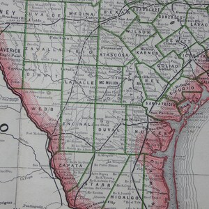 1884 Antique Map of Texas, Indian Territory and Colorado, Original ...