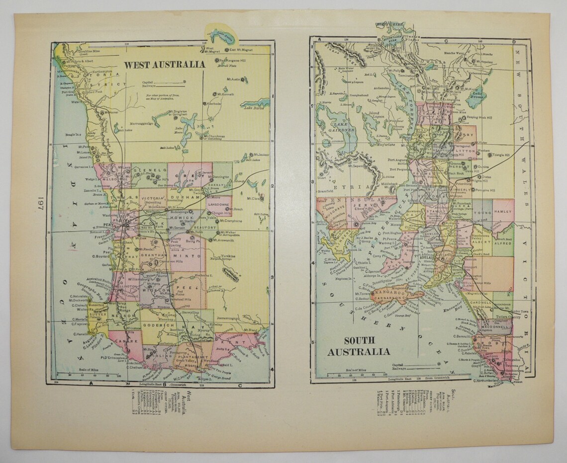 1902 Map New South Wales Australia NSW Map, Vintage Art Map, Gift for ...