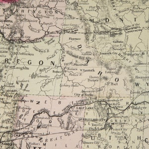 Antique Map of United States Map USA Vintage Map 1872 Mitchell Map ...