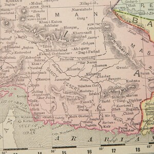 1900 Iran and Afghanistan Map, Middle East Map, Rand Mcnally Atlas Map ...