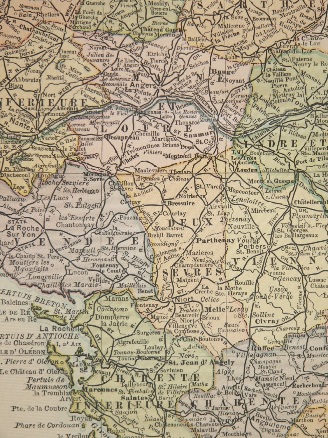 1898 Very Large Map of France Original Antique France Map - Etsy