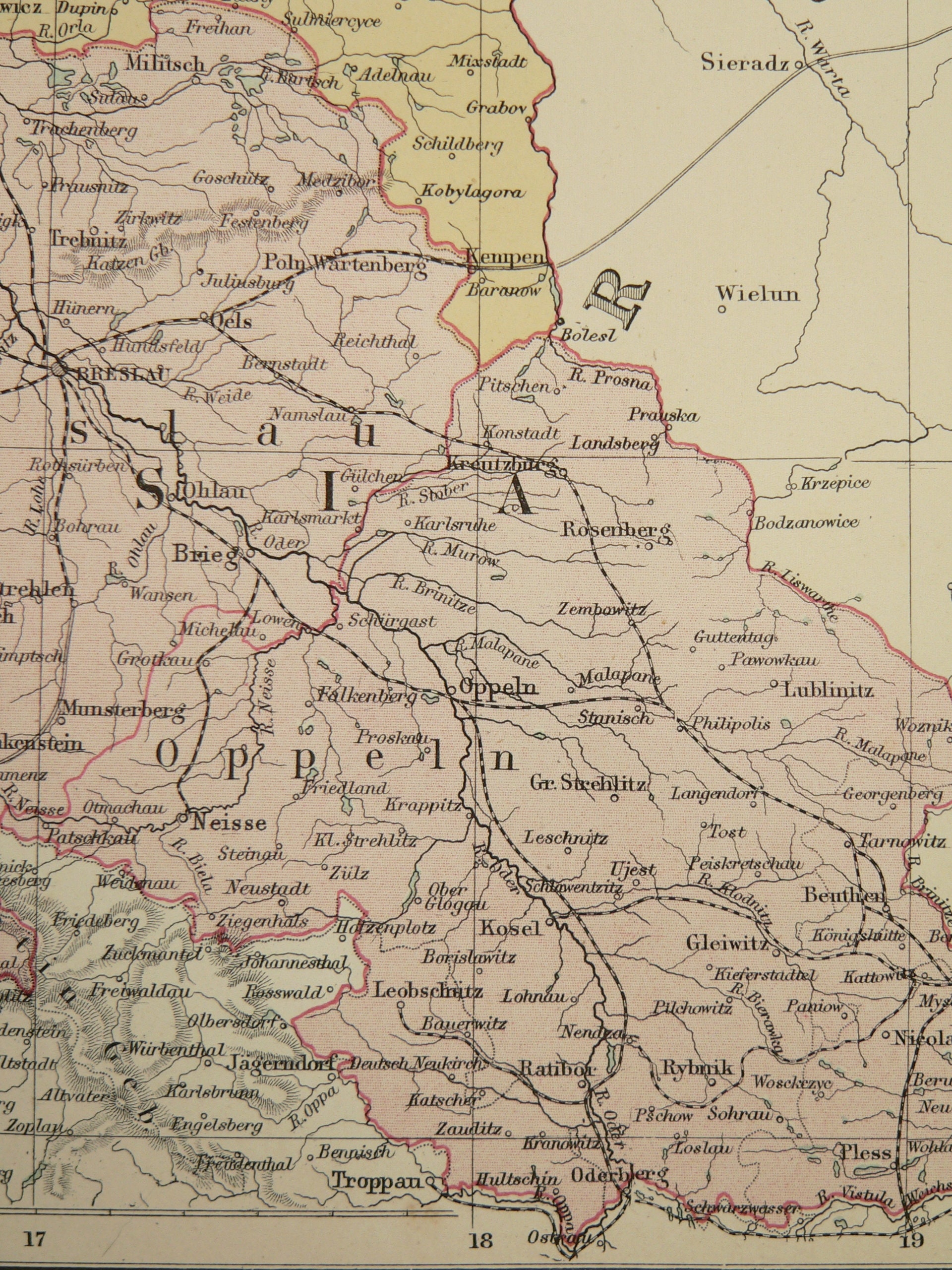 East Germany Map, Original Vintage Map of Germany, East German Empire ...
