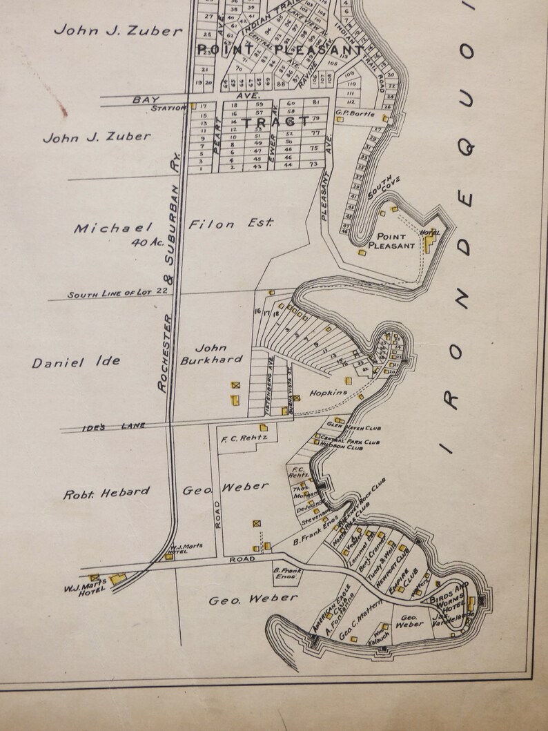 Irondequoit NY Large Antique Map 1902 Plat Map Rochester New | Etsy