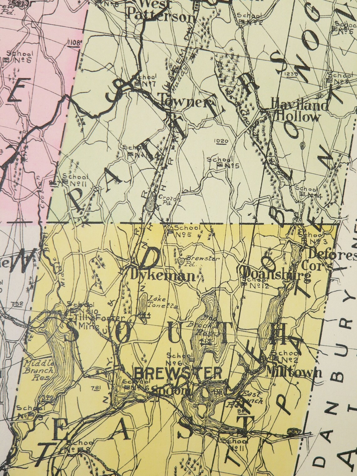 1912 Large Antique Map of Putnam County NY With Schenectady | Etsy
