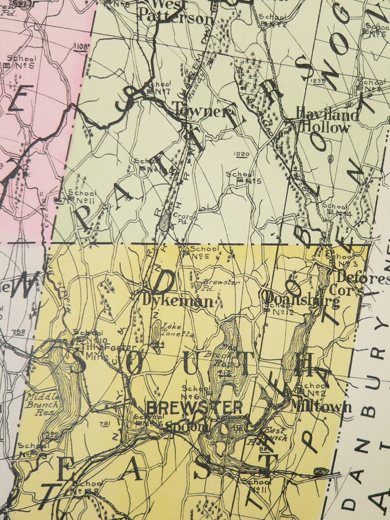 1912 Large Antique Map of Putnam County NY With Schenectady | Etsy