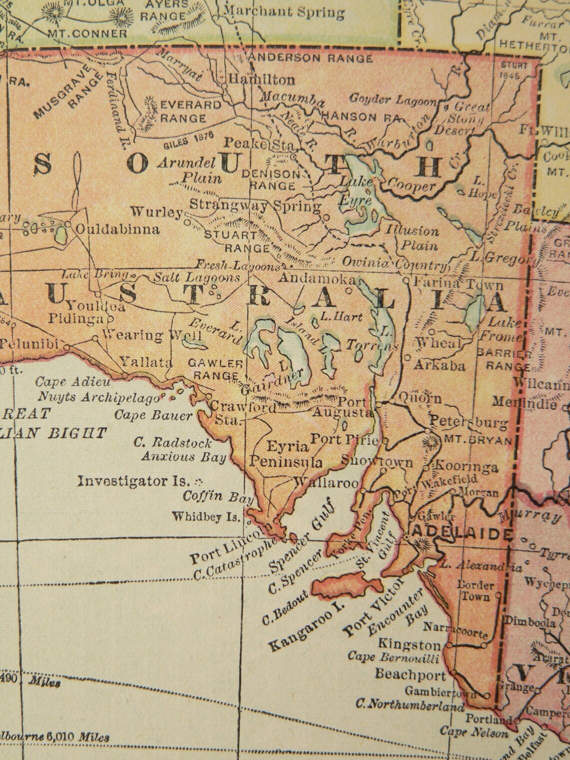 Vintage Australia Map 1896 Real Antique Map of Australia, 1st ...