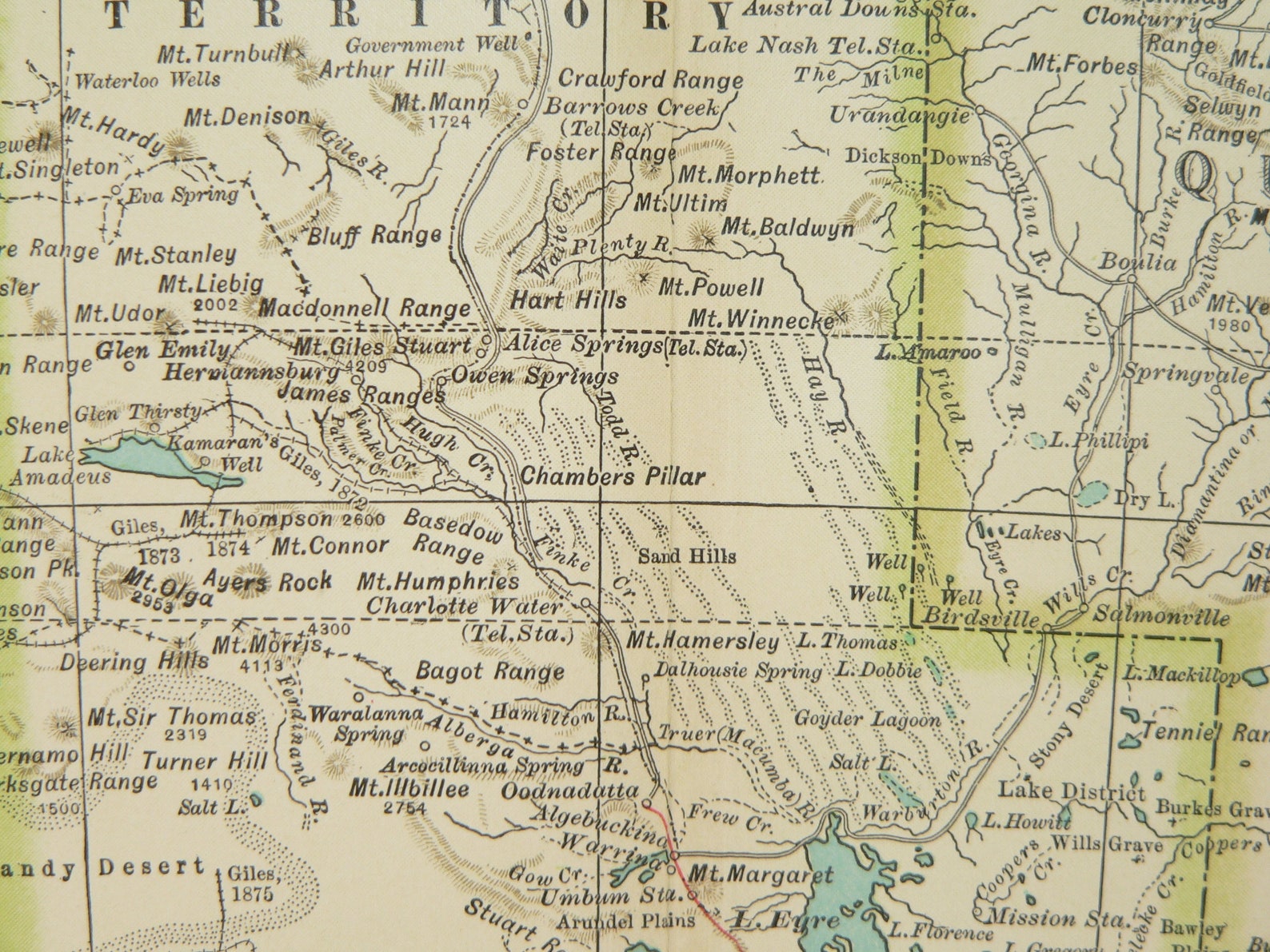 1899 Century Australia Map With Tasmania, Real Vintage Map of Australia ...