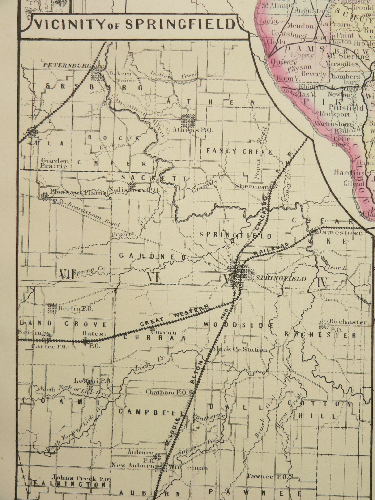 1872 Mitchell Illinois Map, IL Map, Antique Map of Illinois State ...