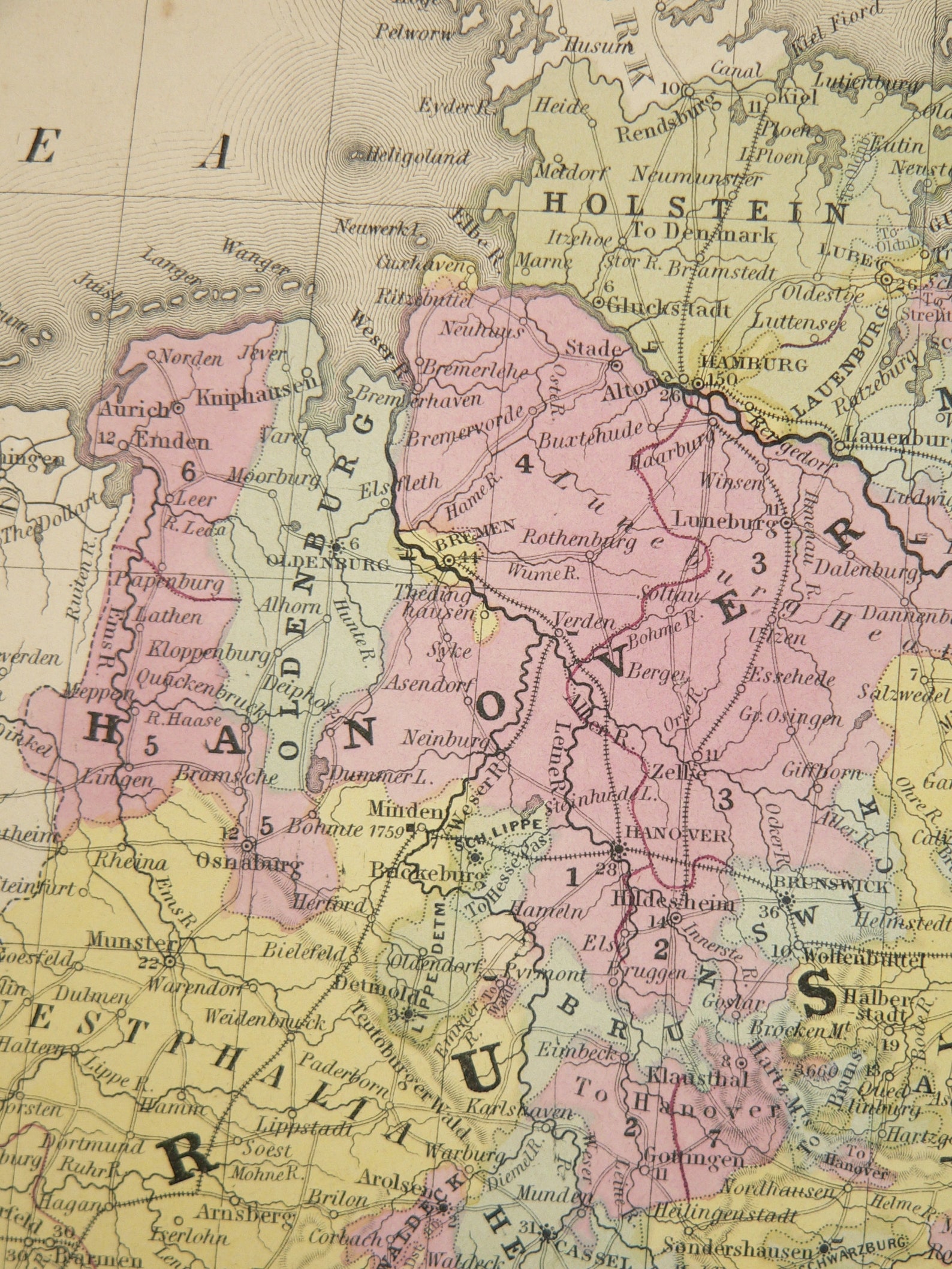1852 Mitchell Map of Germany Austria Map Czechia Prussia | Etsy