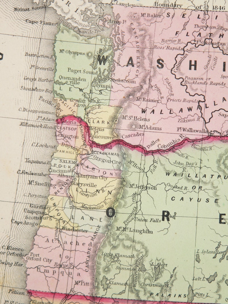 1854 Mitchell Map of Western United States California - Etsy