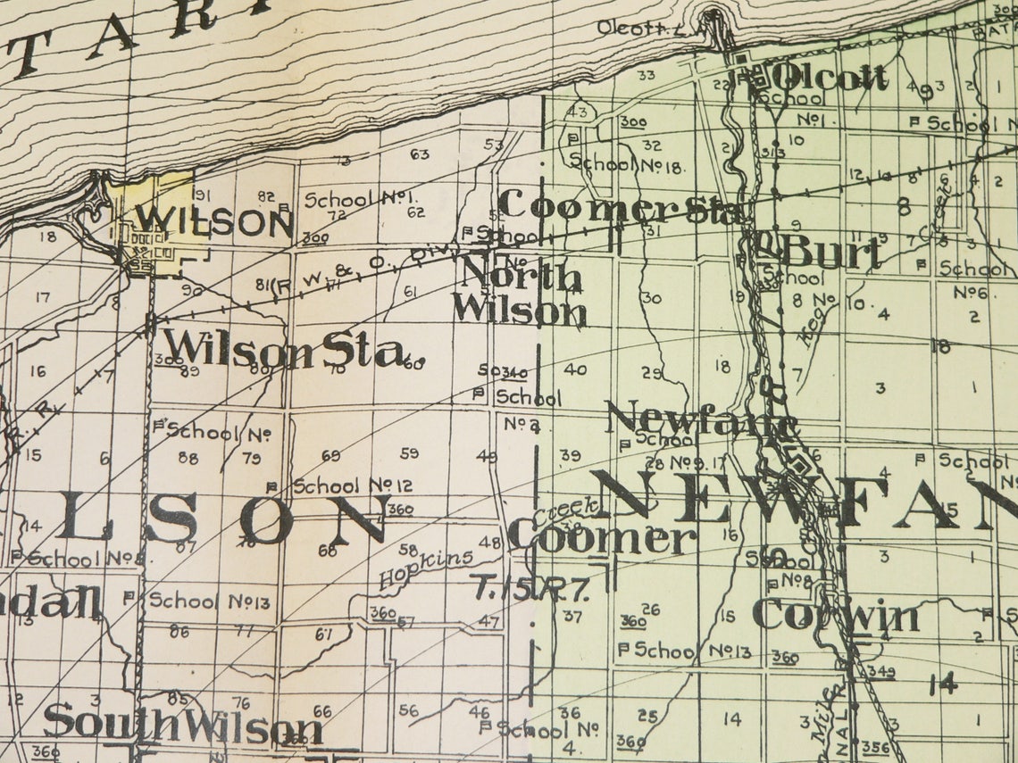 Large Vintage Map Niagara County New York Map 1912 Large Map | Etsy