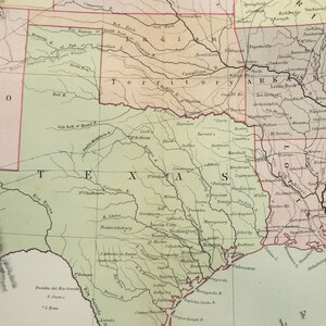 Antique United States Map 1873 Large Vintage Map United States, USA Map ...