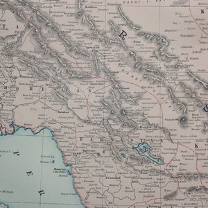 1892 Large Map of Middle East, Persia, Afghanistan, Iran, Pakistan ...