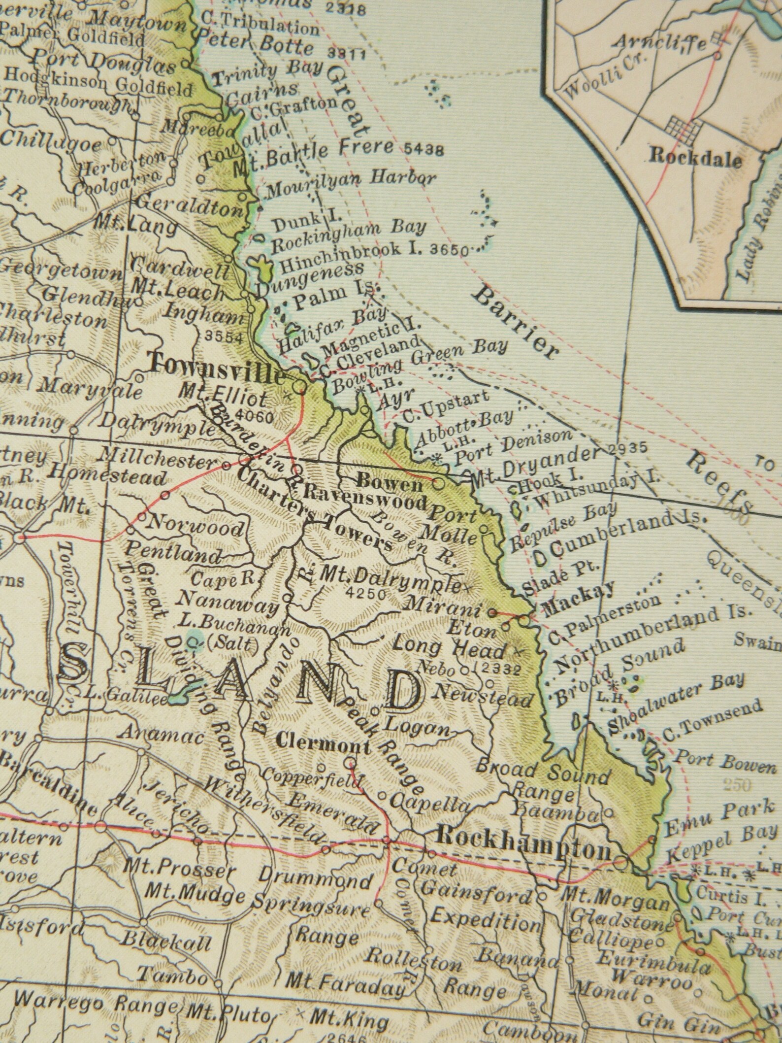 1899 Century Australia Map With Tasmania, Real Vintage Map of Australia ...