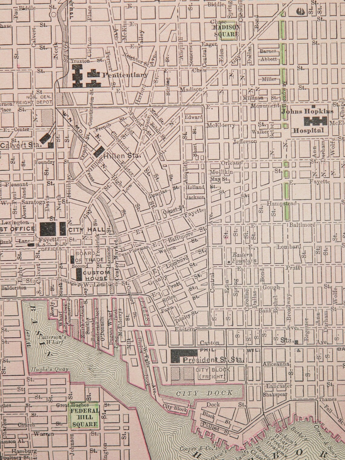 1900 Map of Baltimore With Maryland and Delaware Original | Etsy