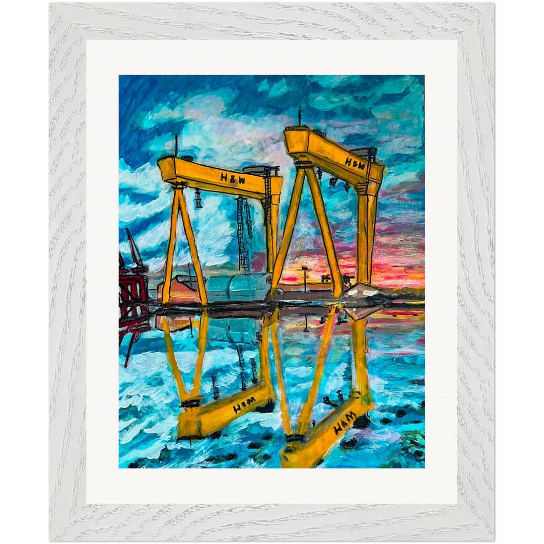 Belfast Samson & Goliath Cranes Sunset Art – Framed Poster - Etsy