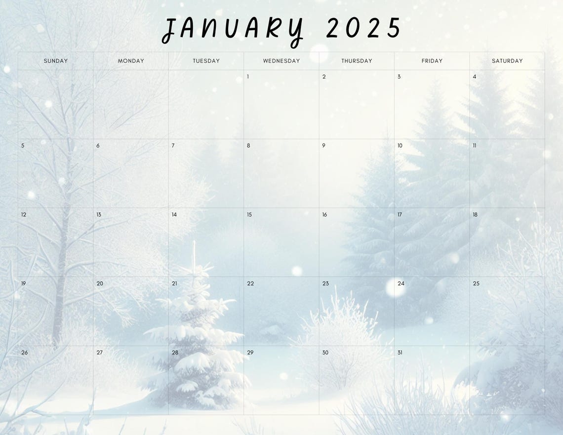 Printable 2025 Calendar | Monthly Designs for Each Season | Digital ...