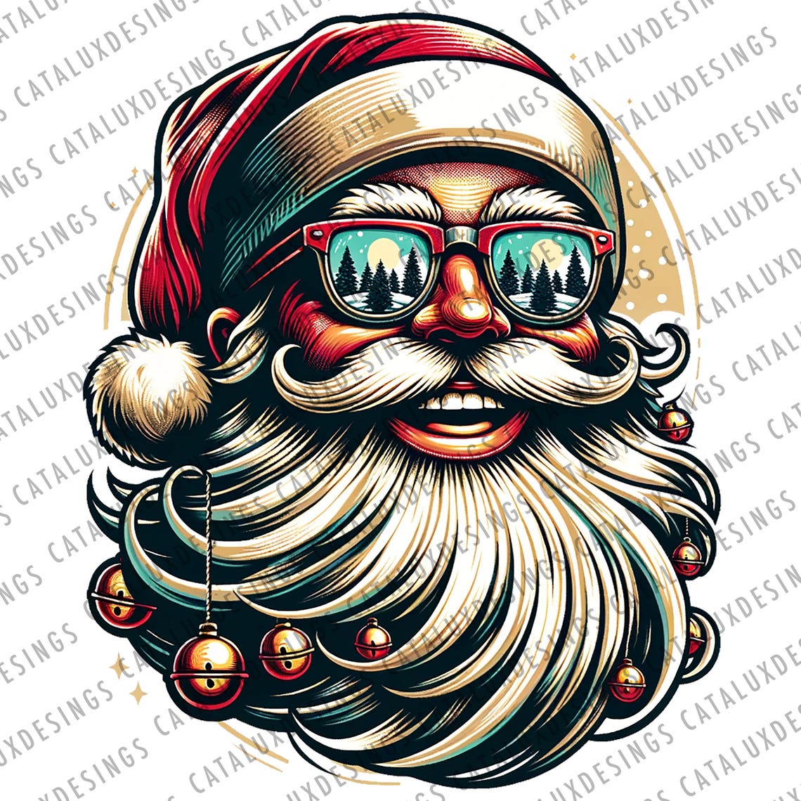 Modern Santa Claus Digital Art | Christmas PNG for T-shirts, Mugs ...