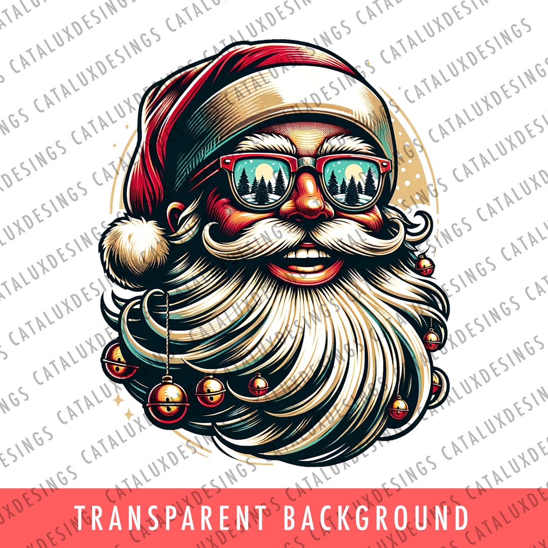 Modern Santa Claus Digital Art | Christmas PNG for T-shirts, Mugs ...
