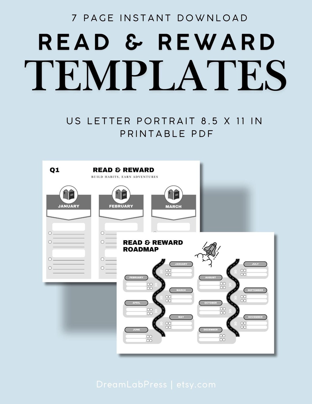 Printable Reading Reward Chart for Kids and Families. Digital Downloads ...